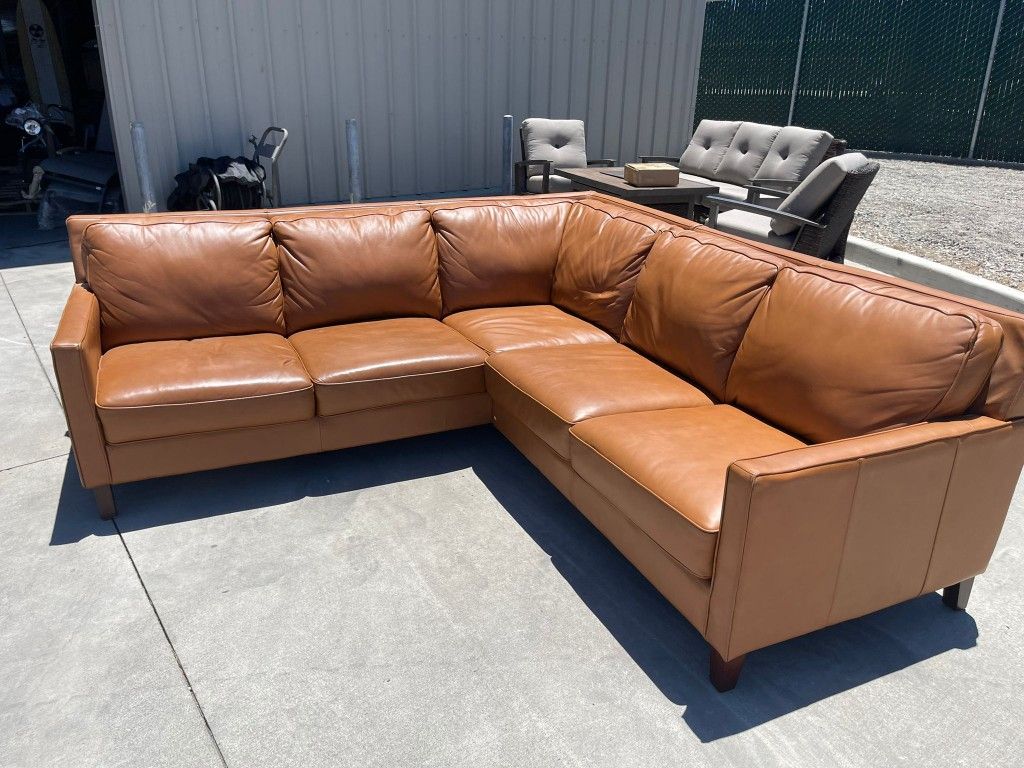 West Park Leather Sectional
