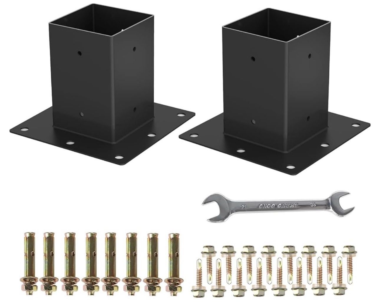 6 x 6 Post Base 2PCS,Inner Size 5.6"x5.6"Deck Post Base,Heavy Duty ...