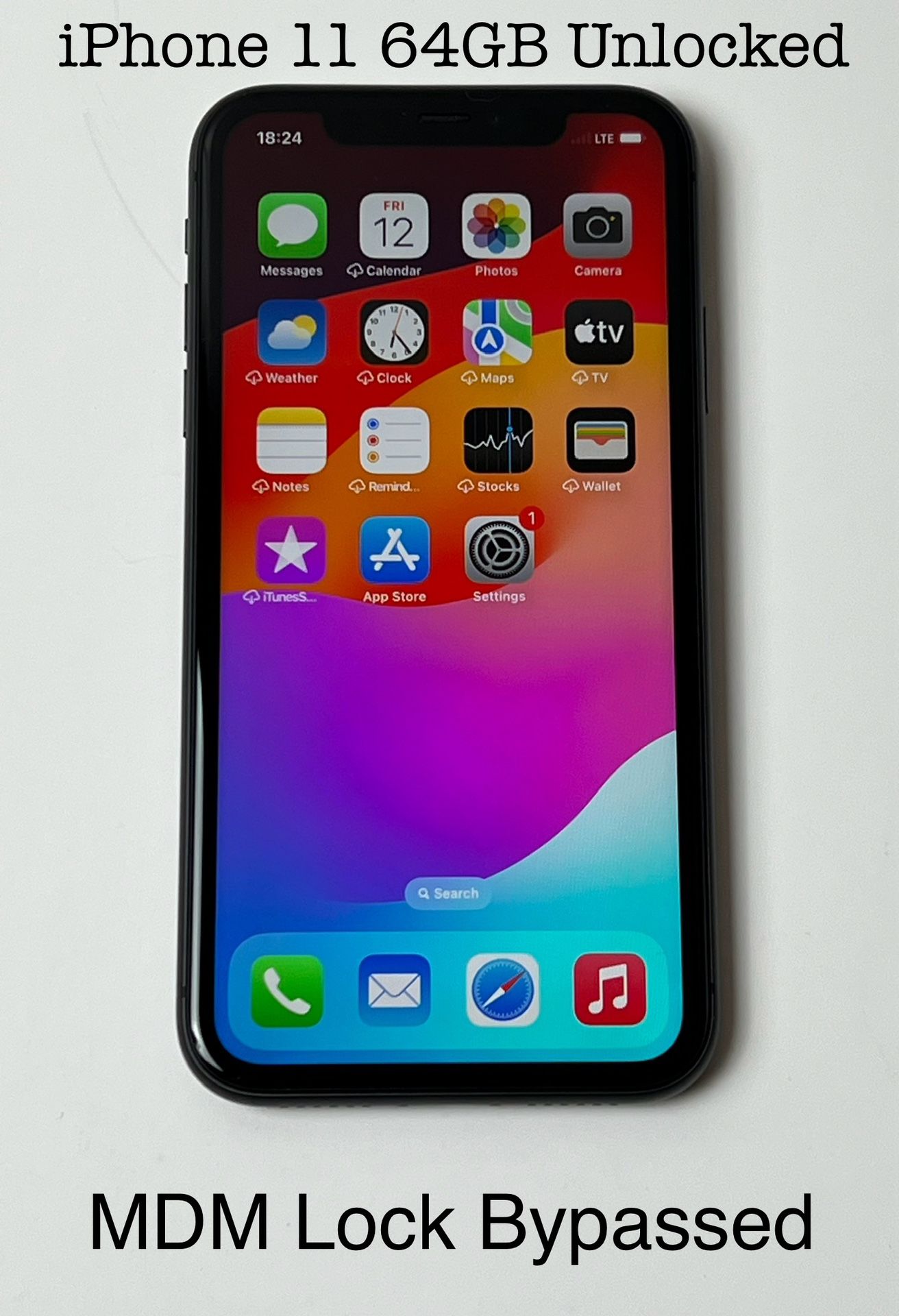 Apple iPhone 11 64GB (UNLOCKED) Black A2111 MDM LOCK BYPASSED EXCELLENT ...