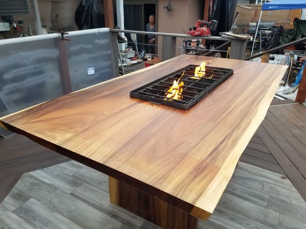 Custom made Live Edge Fire Pit Dining table for Sale in San Diego, CA ...