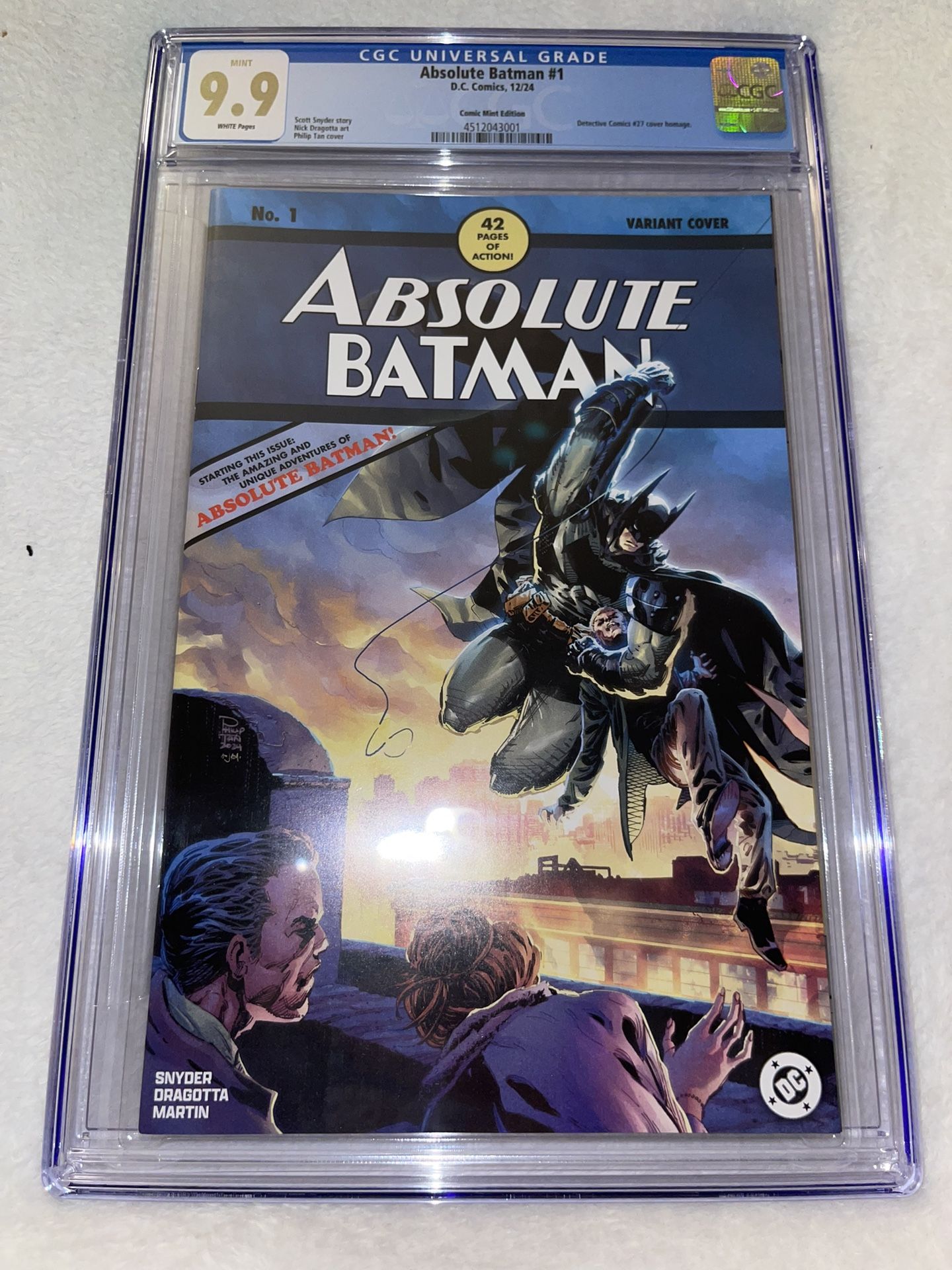 ABSOLUTE BATMAN #1 CGC 9.9! PHILIP TAN COMIC MINT NYCC 12/24 Variant ...