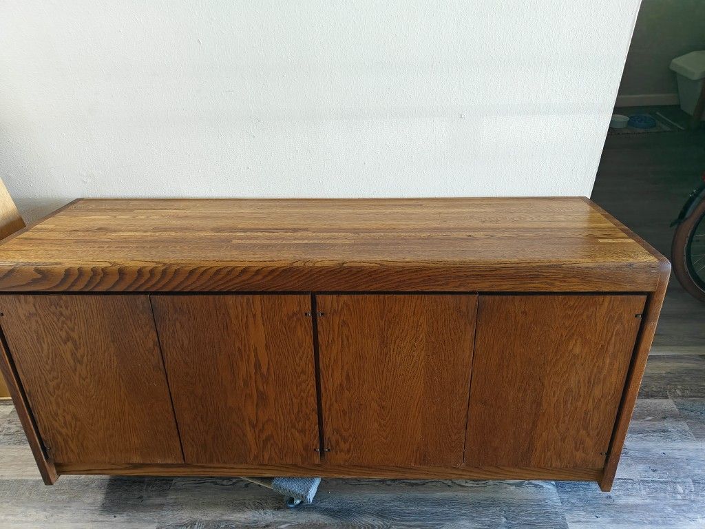 MCM Nice Cabinet Buffet Server Credenza. Solid Wood, Beautiful for Sale ...