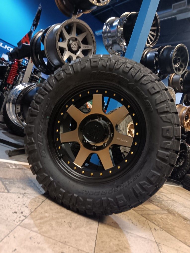 20x9 8x170 Rims & Nitto 33x12.50-20 12ply Load-F Ridge Grappler Tires ...