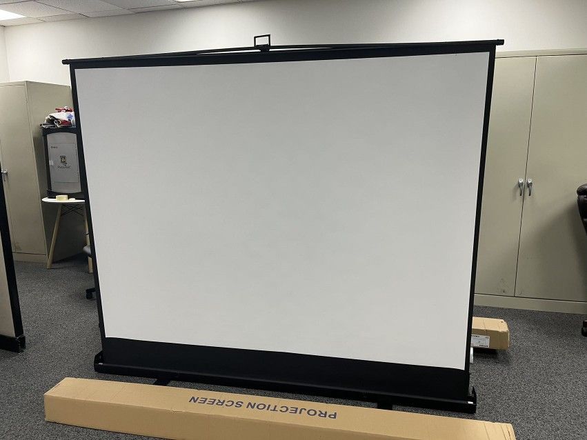 LUXBURG 100" 221x125cm Portable Freestanding Floor Pull-up Screen ...