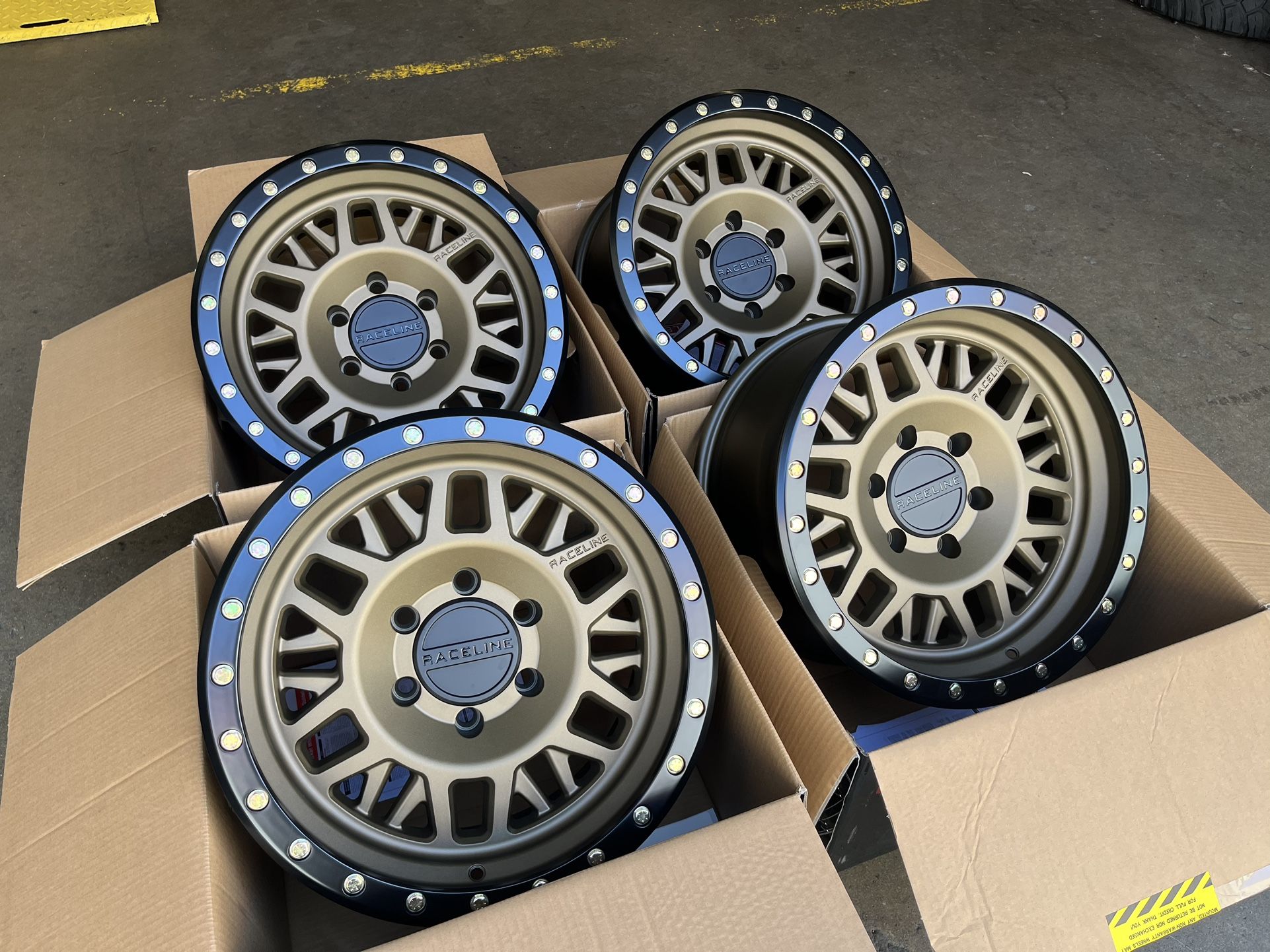 17” Inch RACELINE OFF ROAD BRONZE FINISH WHEELS/RIMS for Sale in Orange ...