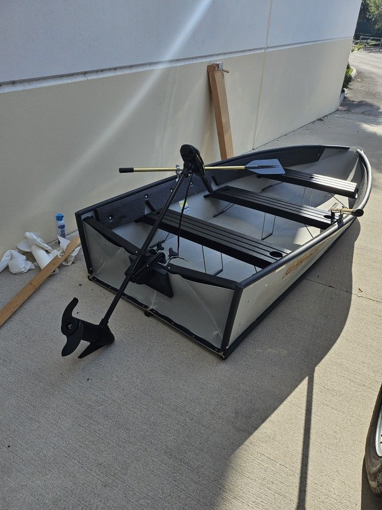 Porta Boat W/sail 12 Ft Motor Trolling Porta-Bote Portable Boat With ...