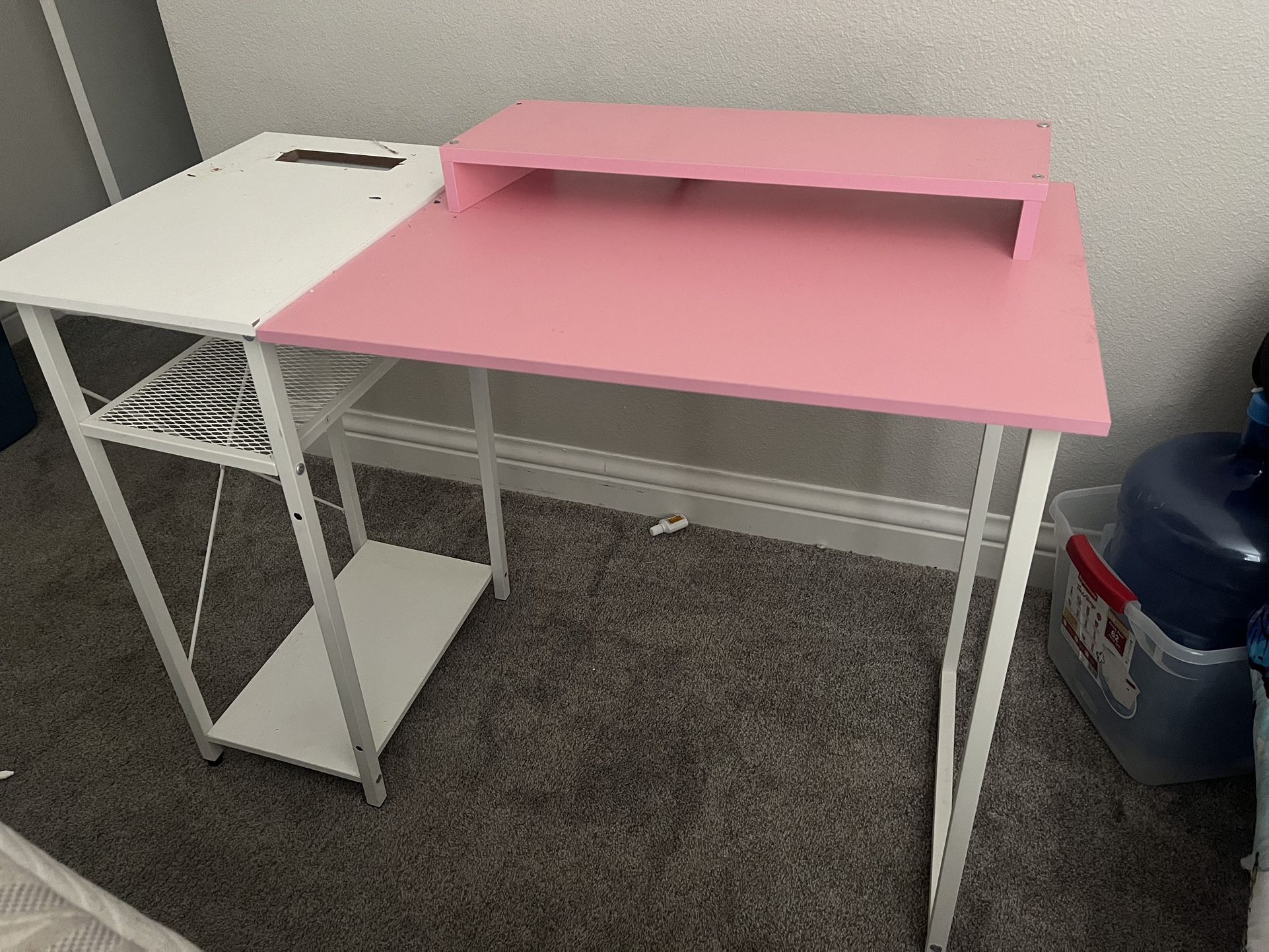 Pink And White LED Computer Desk Top for Sale in Las Vegas, NV - OfferUp