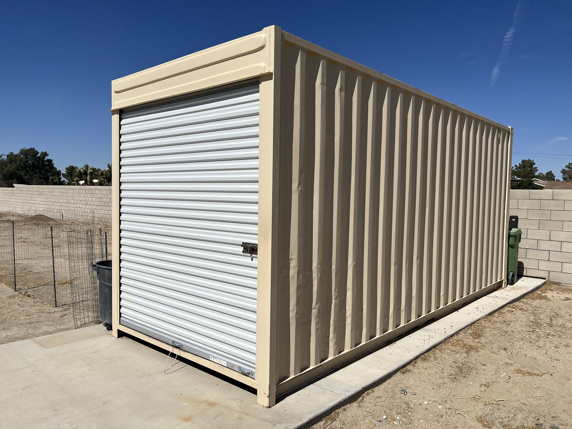 8’ X 20’ Storage Container (8.5’ Height) Conex with Janus steel roll up ...