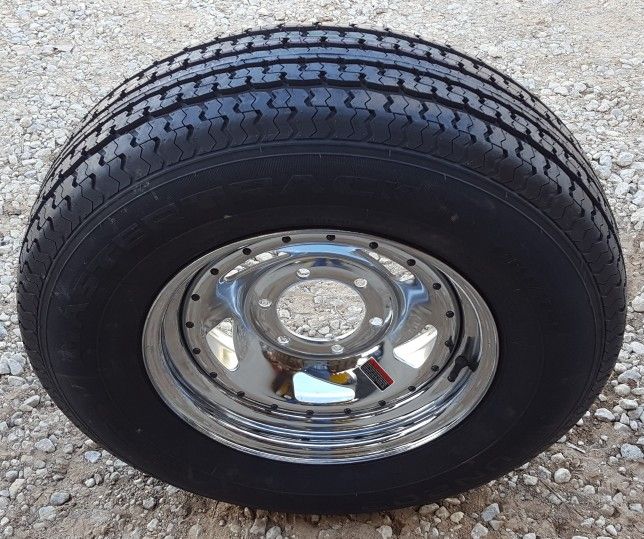 Chrome Blade Trailer Wheels and Tires 15" 6 Lug with 225/75/R15 10 Ply ...