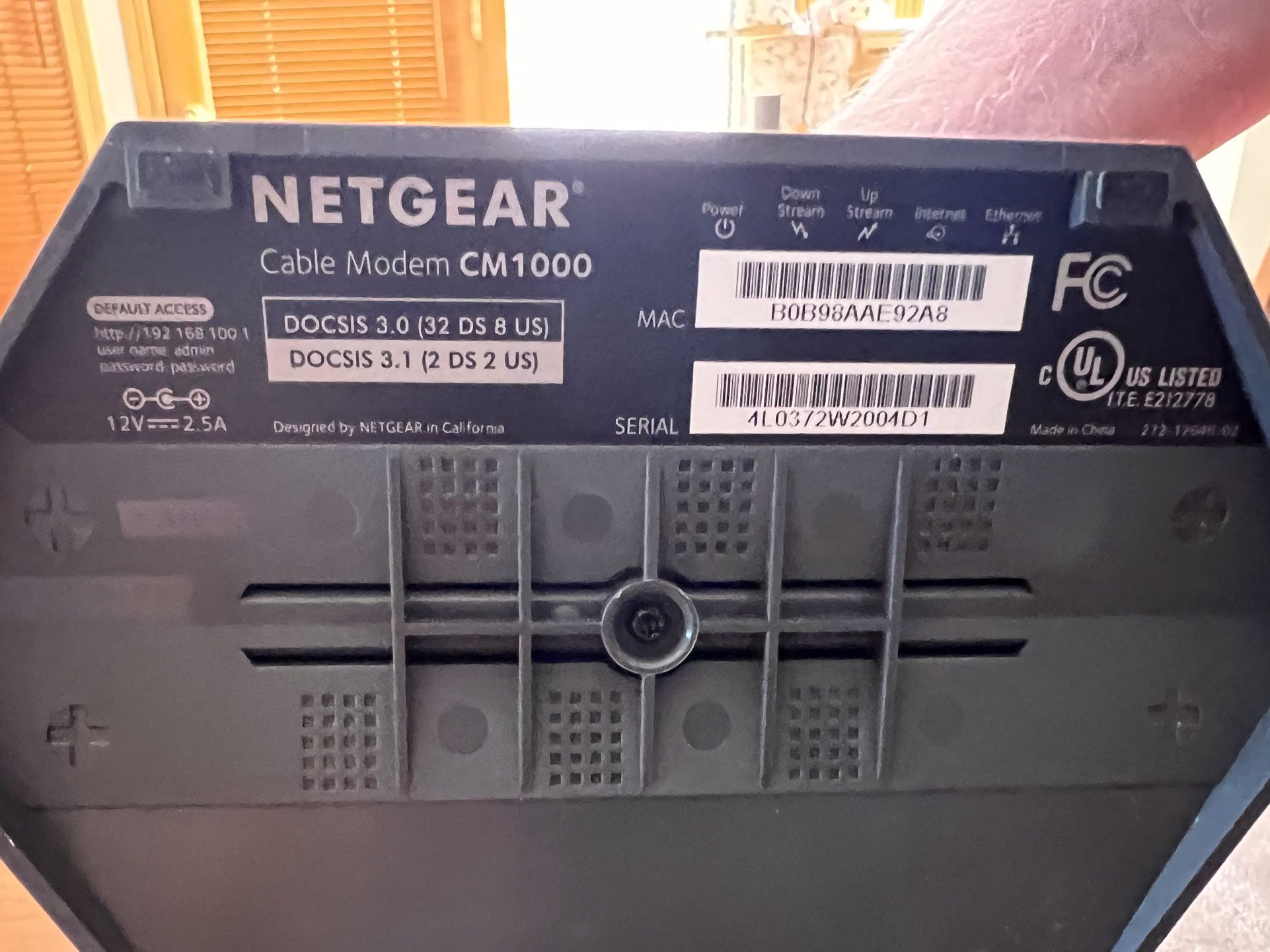 Netgear CM1000 DOCSIS Ultra-High Speed 3.1 Xfinity Compatible Cable ...
