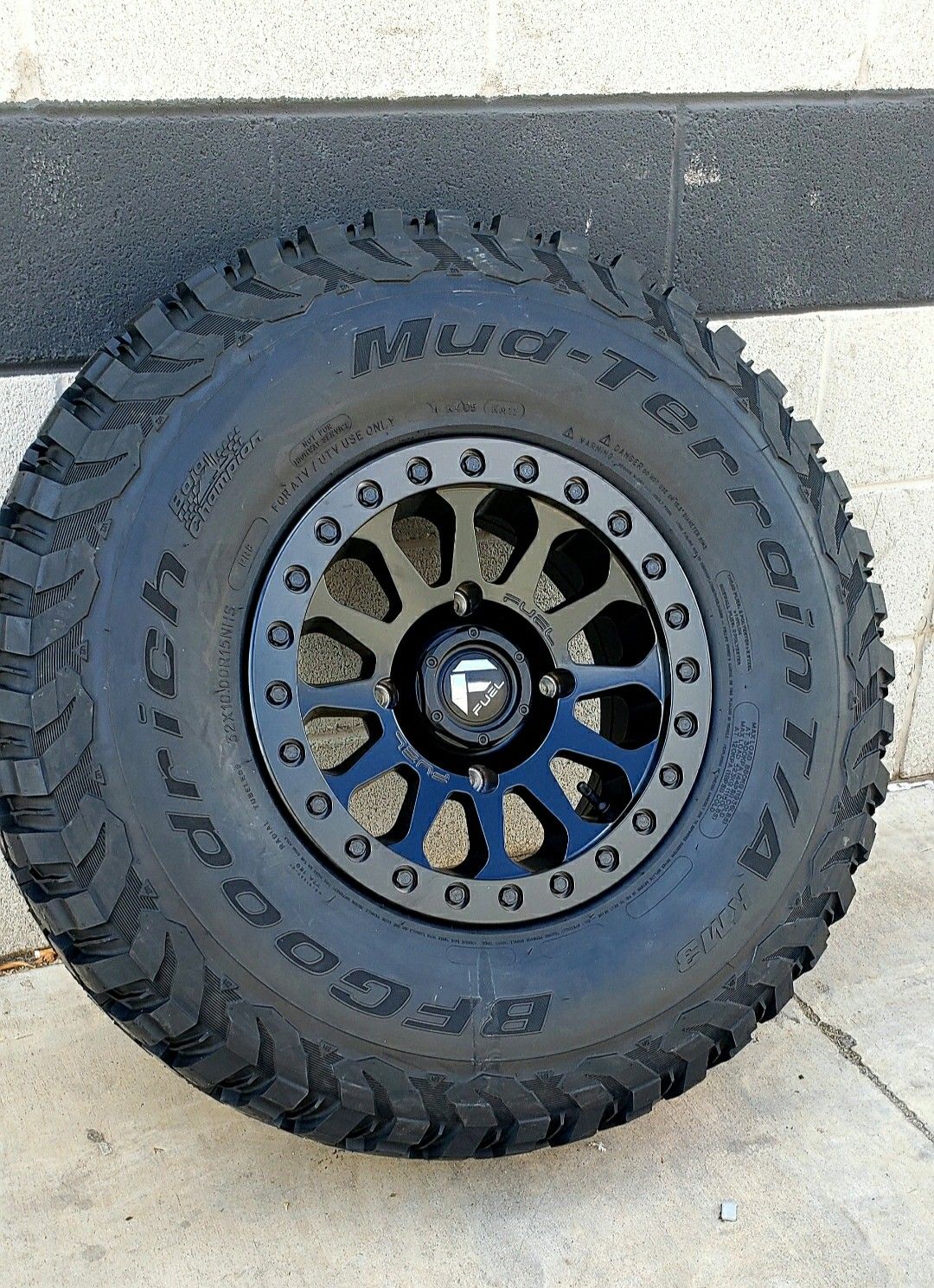 new FUEL 15x7 4x136 4x156 wheels & 32x10-15 BF Goodrich KM3 Tires for ...