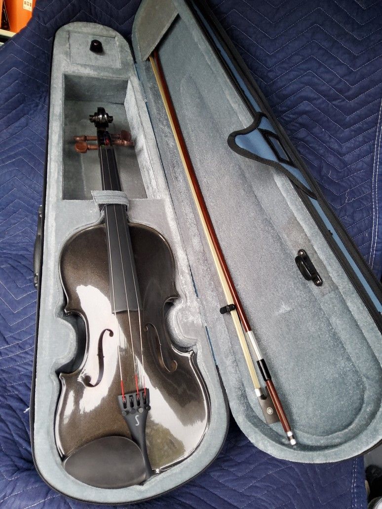Pre-owned Stentor Dark Brown Metalflake 4/4 Harlequin Violin With Case ...