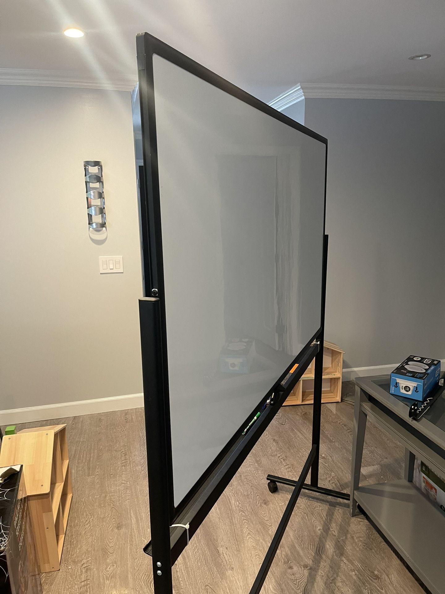 Magnetic Dry Erase White Board, 60 X 36 Inches, Black Aluminium Frame ...