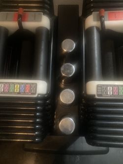 Powerblock adjustable dumbbells - 15-90 pounds-2.5 increments+stand for ...