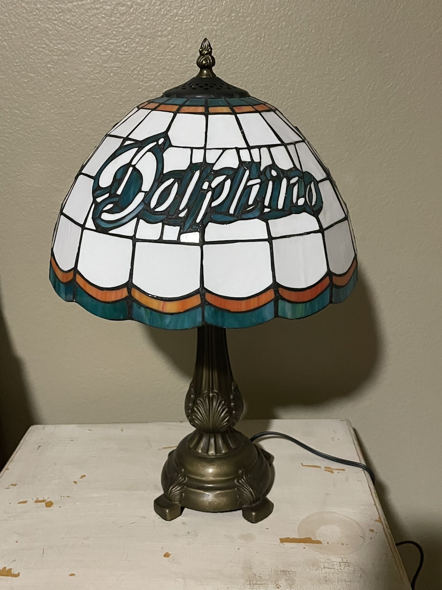 NFL Miami Dolphins Table Lamp Tiffany Style Stained Glass for Sale in ...