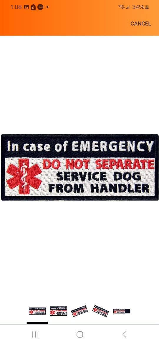 Service Dog in Case of Emergency Medic Paramedic Star of Life Vests ...