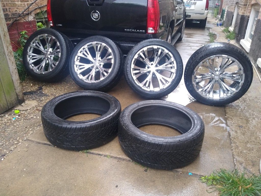 22" Escalade rims Yukon sierra Tahoe suburban silverado 6 lugs rims ...