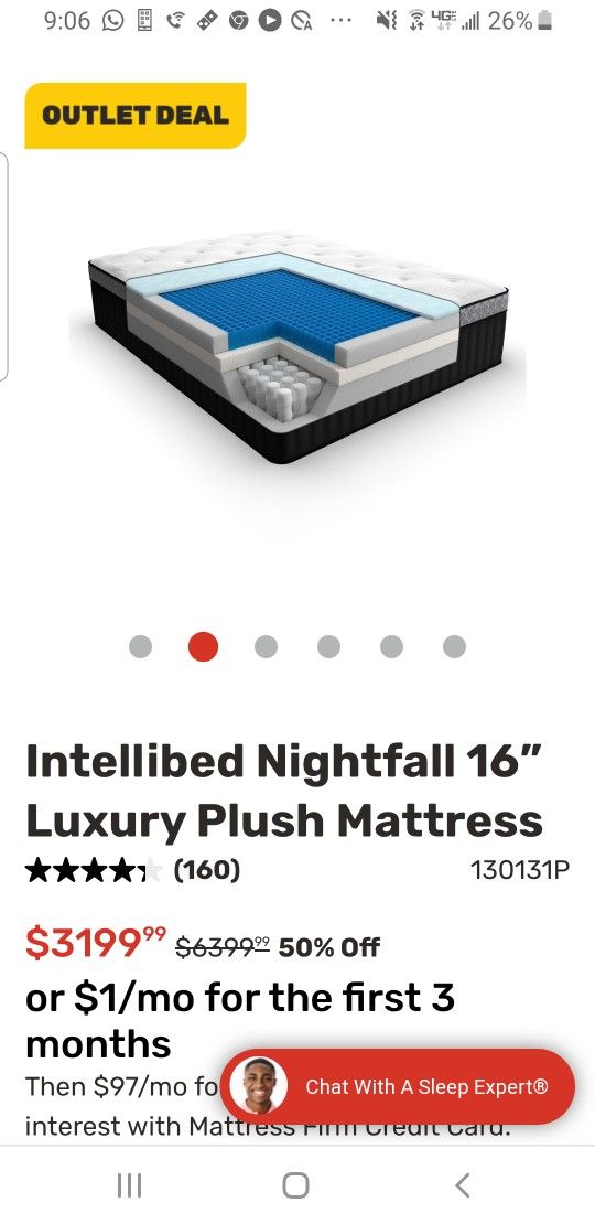 California King Intellibed Nightfall Plush Mattress Perfect 3200 In Store for Sale in Tempe AZ OfferUp