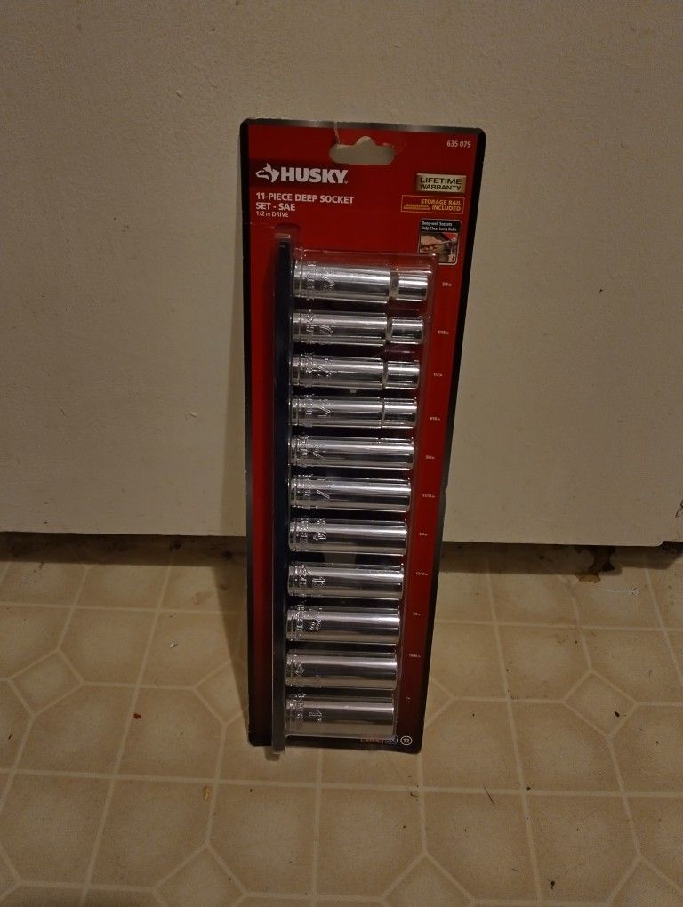 Husky 11-piece Deep Socket Set -Sae 1/2' Drive New Firm Price for Sale ...