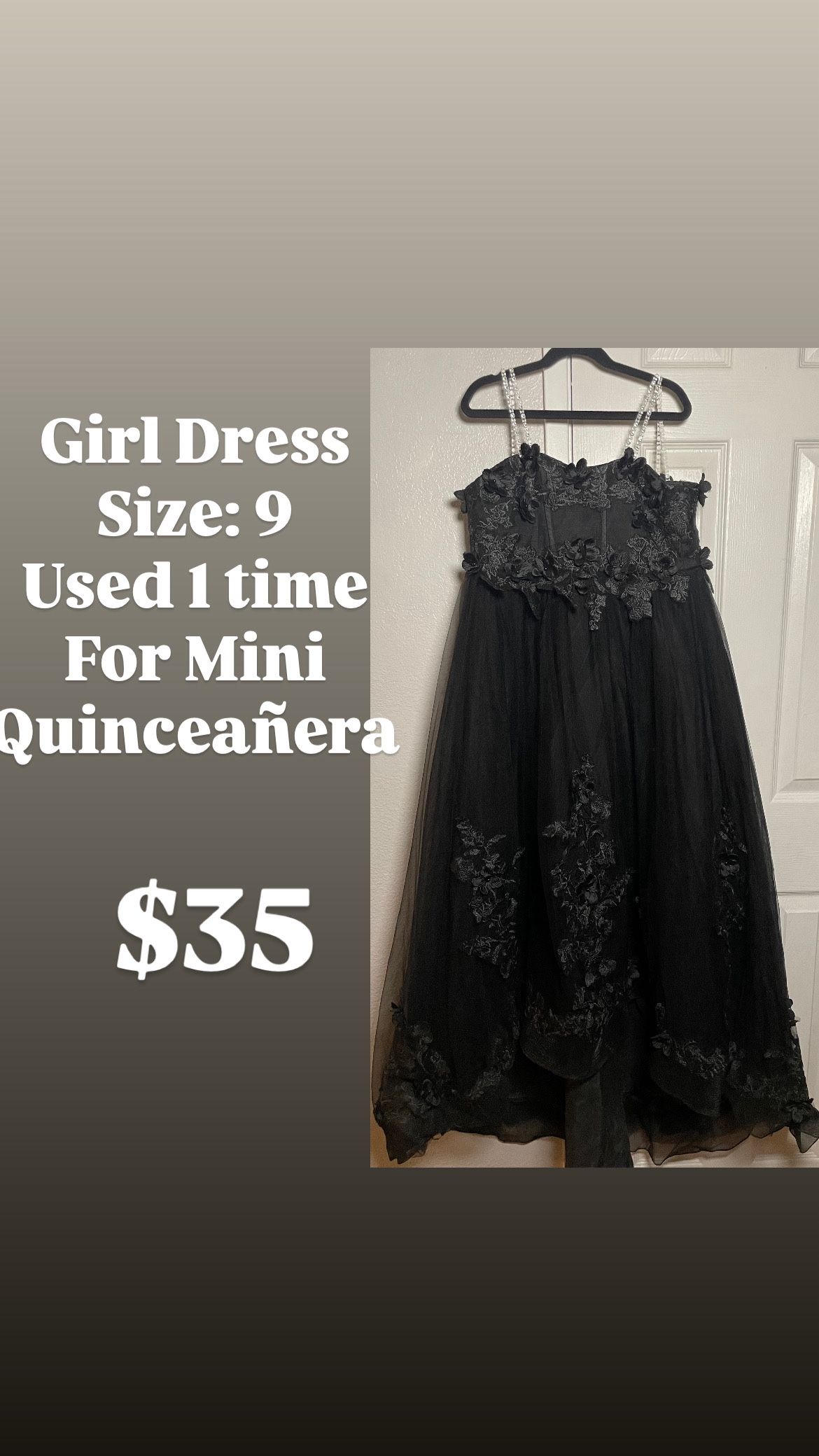 Black Dress For Girl Size 9 for Sale in Riverside, CA - OfferUp