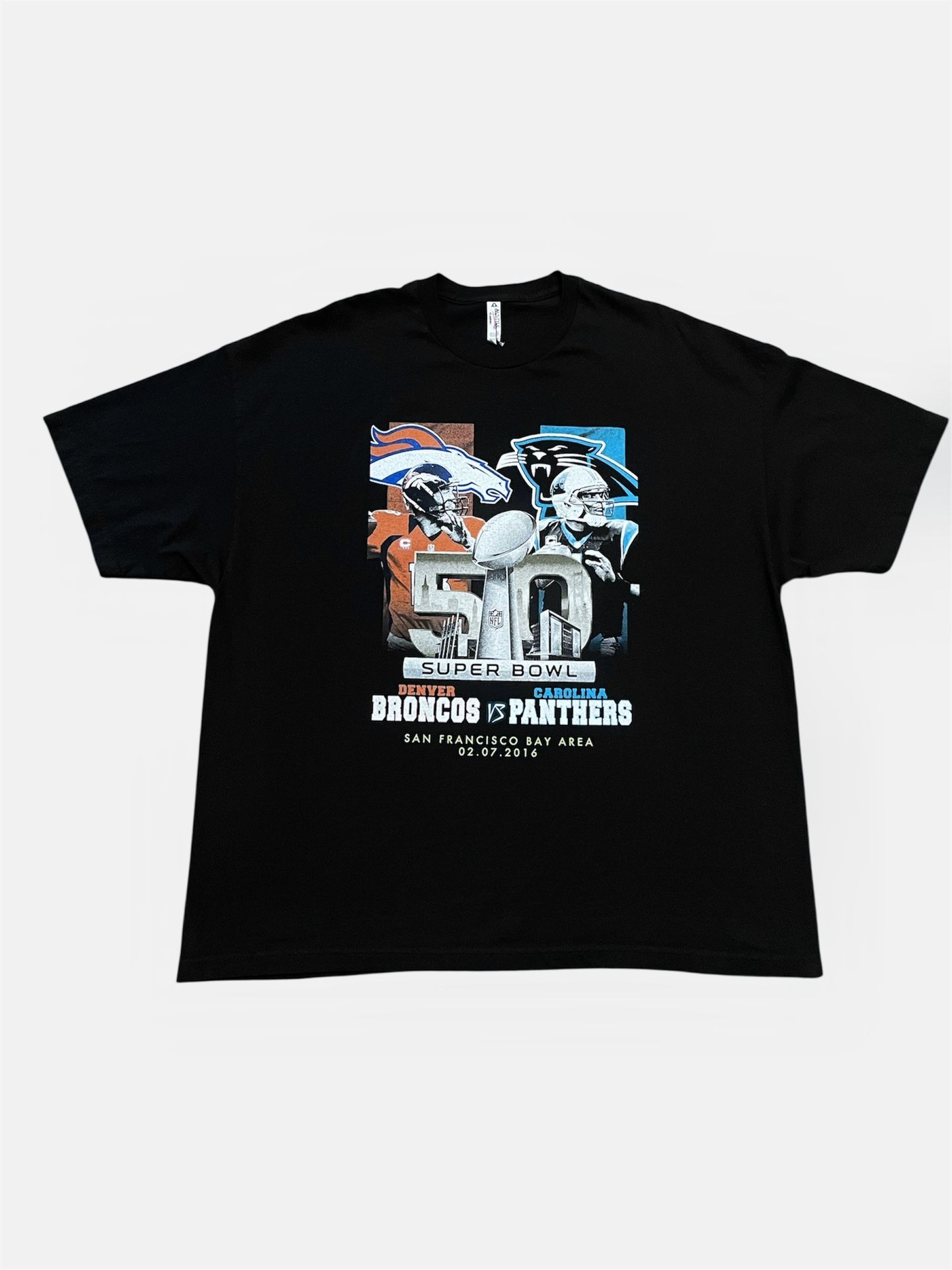 Broncos Super Bowl 50 vintage black graphic NFL football shirt Manning ...