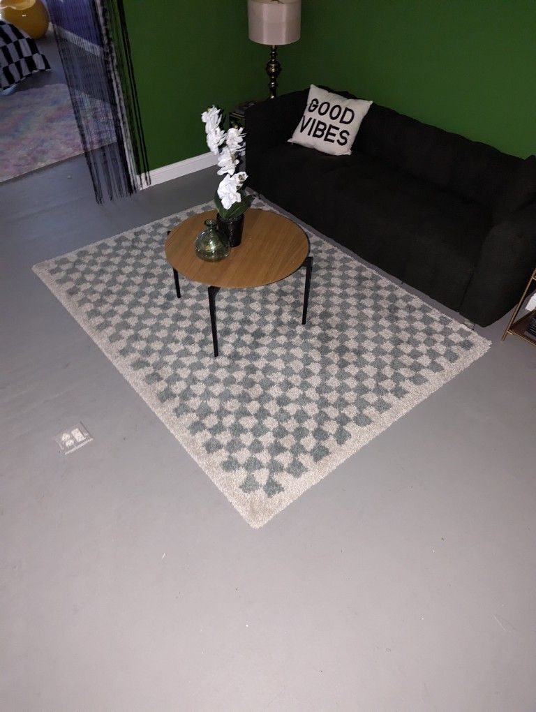 Sage Green And Off-white Checkered Shag Rug for Sale in Chicago, IL ...