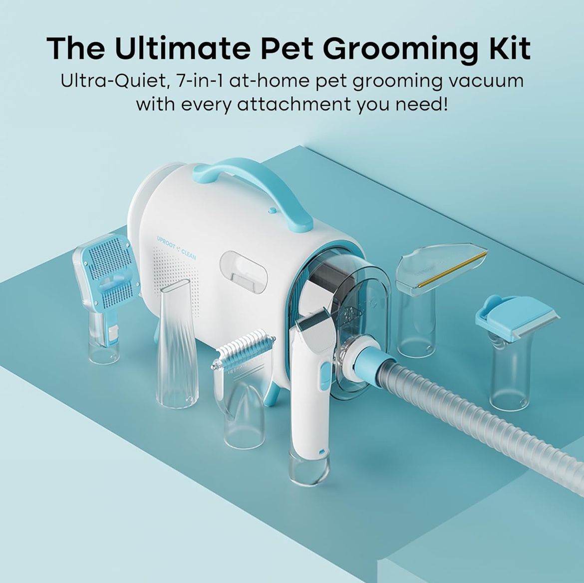 Uproot Clean Pet Grooming Kit & Vacuum - Mini Included Inside - Ultra ...