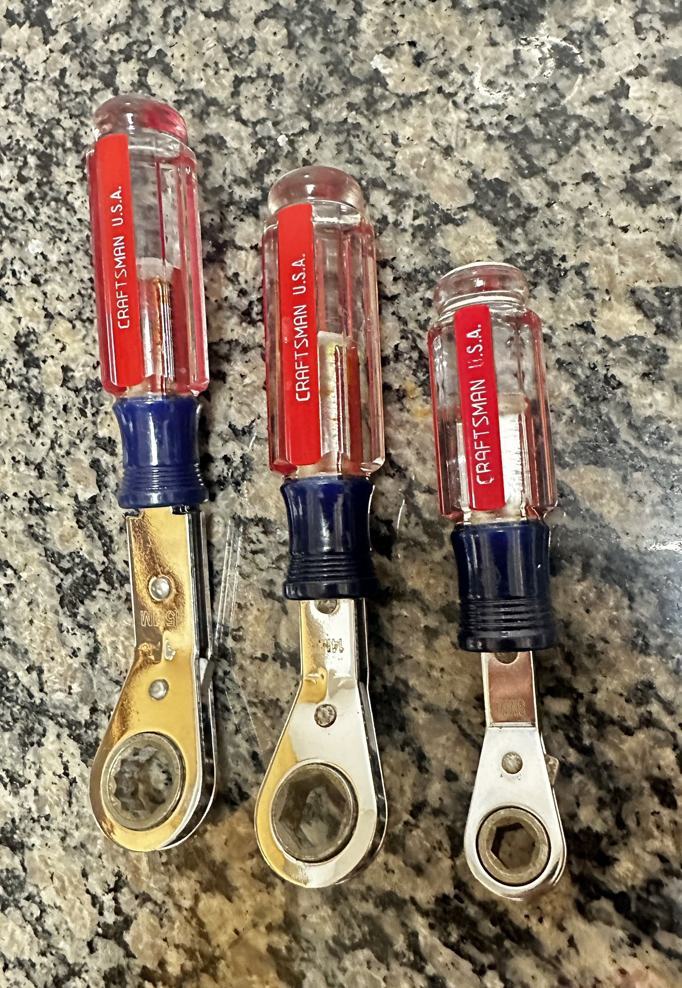 3PC Craftsman Metric USA Nos Comfort Grip Screwdriver Ratcheting Wrench ...