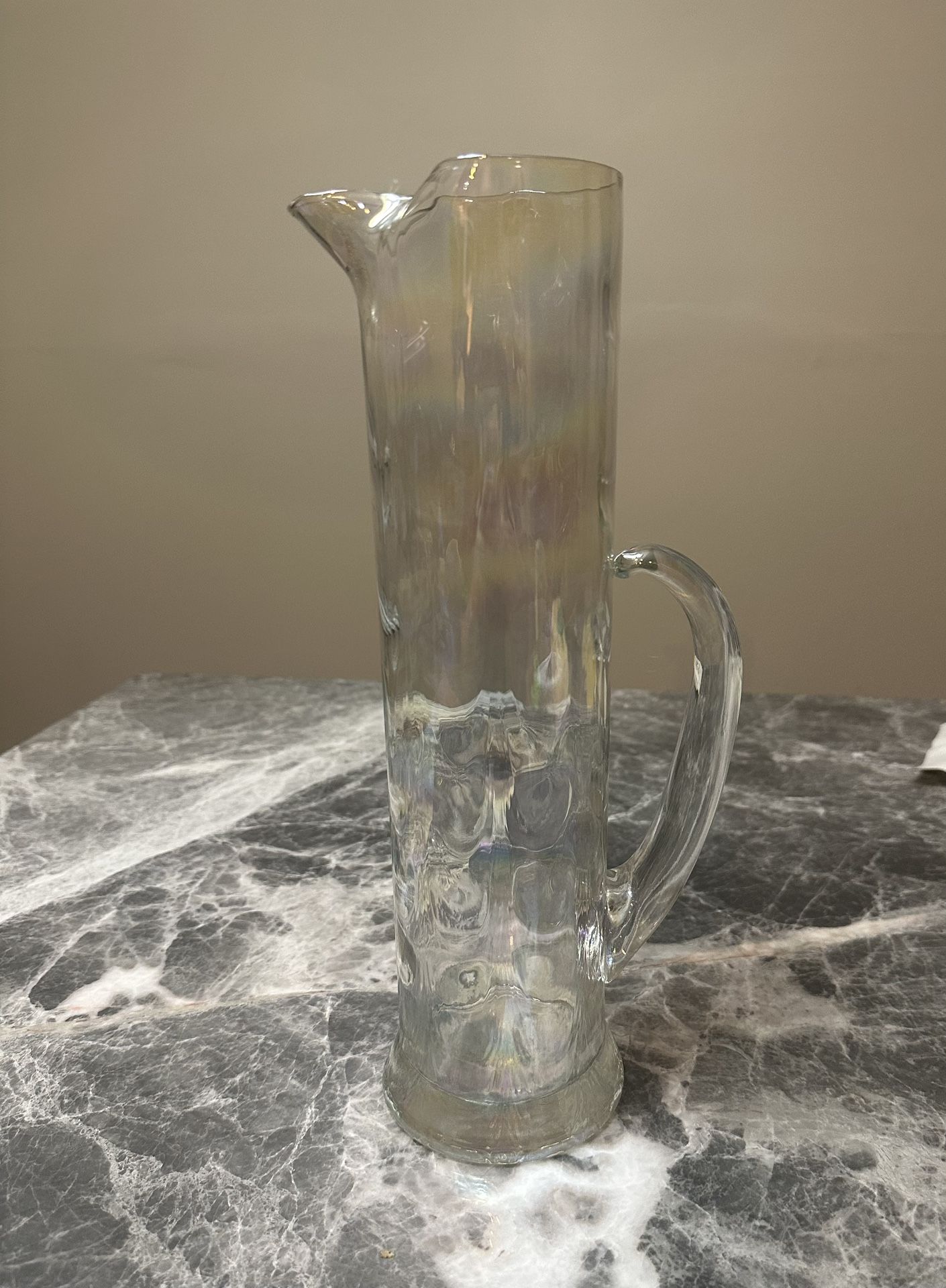 3” West Virginia Glass Draping Pearl Luster Rainbow Iridescent Cocktail ...