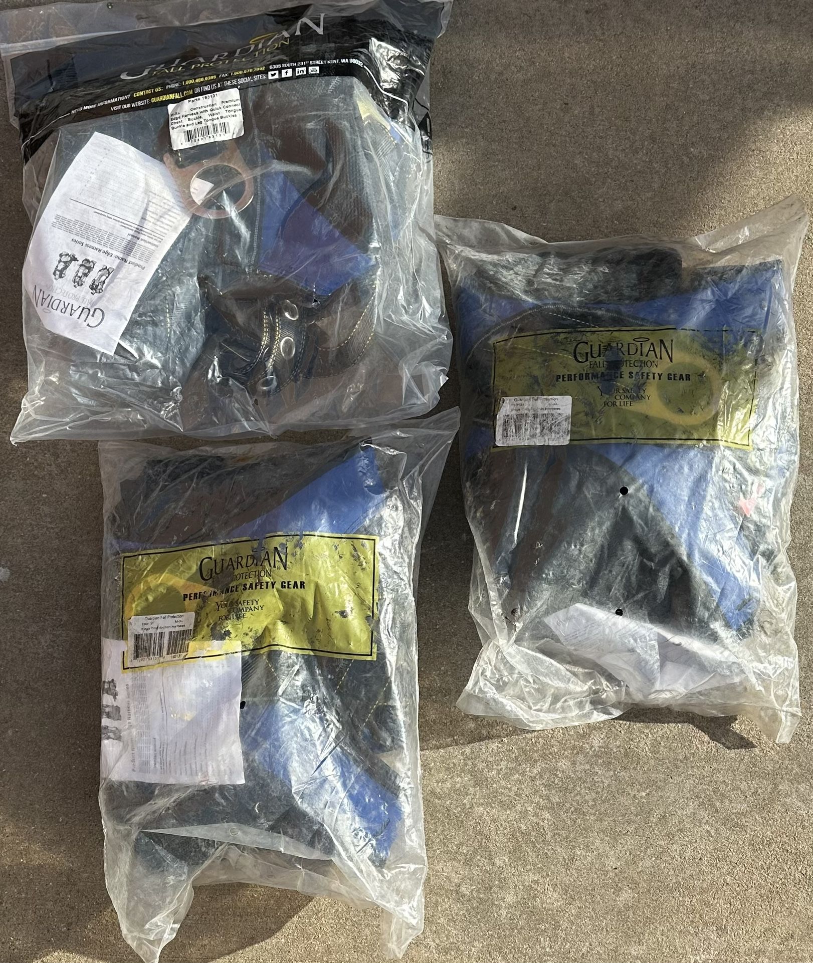 SET OF THREE (3) GUARDIAN CONSTRUCTION PREMIUM EDGE HARNESSES for Sale ...
