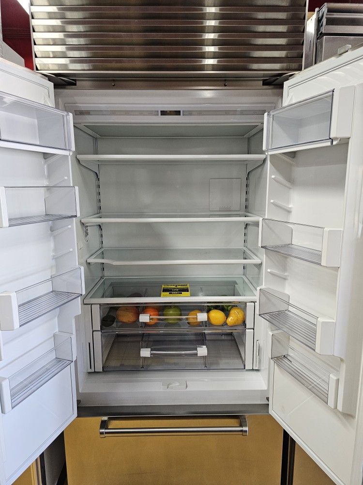 Sub Zero BI36UFDIDSPH 36 Inch Built in French Door Smart Refrigerator Appliances