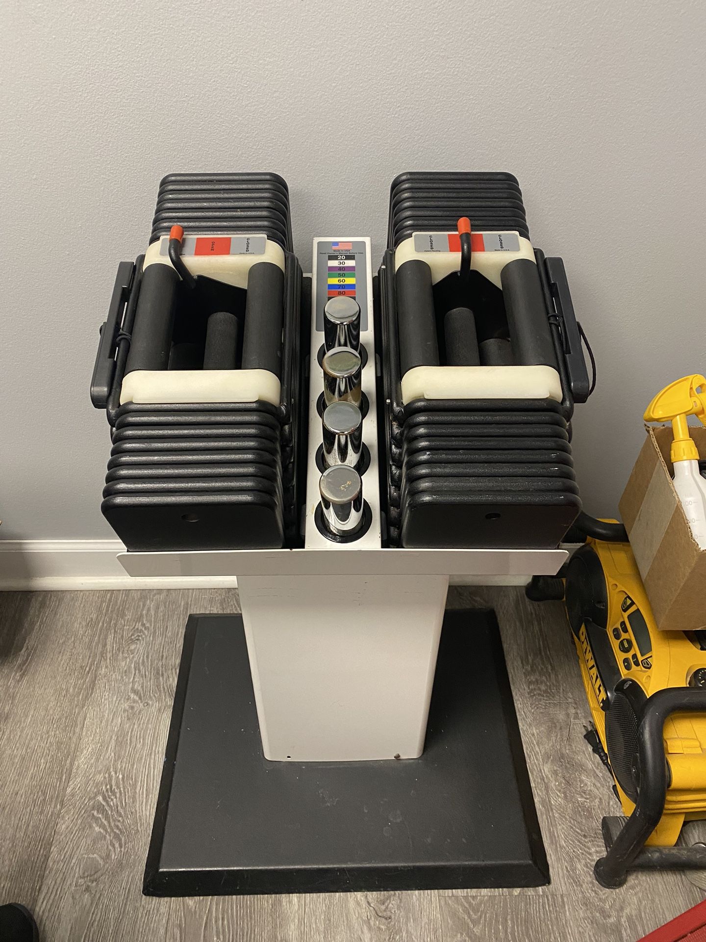 Intellbell Inc. barbell Weights & Stand (POWERBLOCK) for Sale in Oswego ...