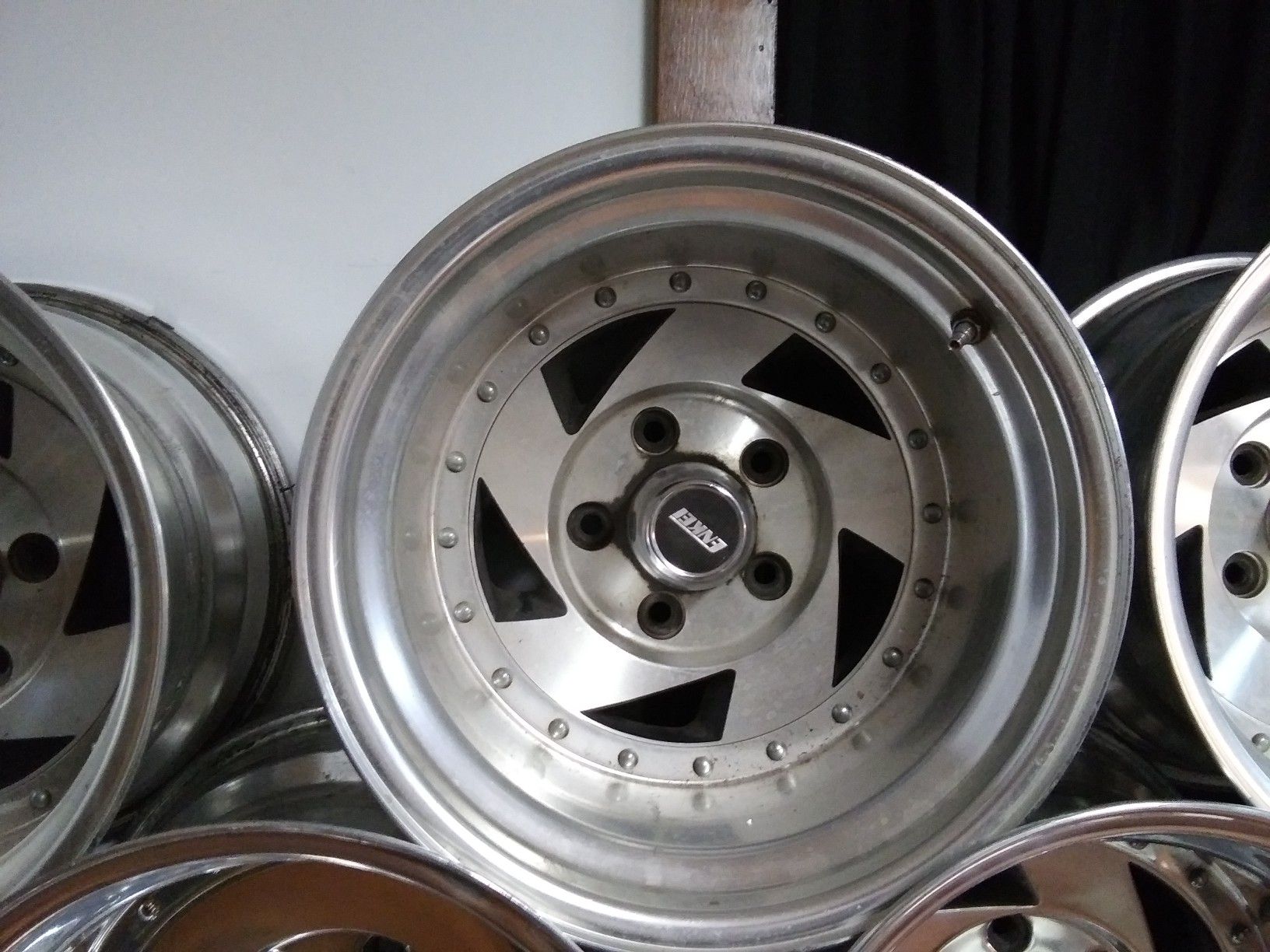 Vintage original Enkei deep dish wheels blades 5 lug rims 15x10 ...