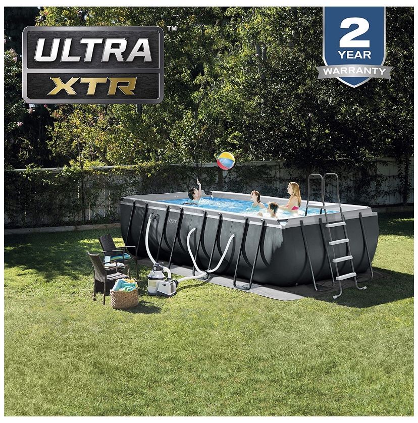 Intex 18ft X 9ft X 52in Ultra XTR Rectangular Pool Set with Sand Filter ...