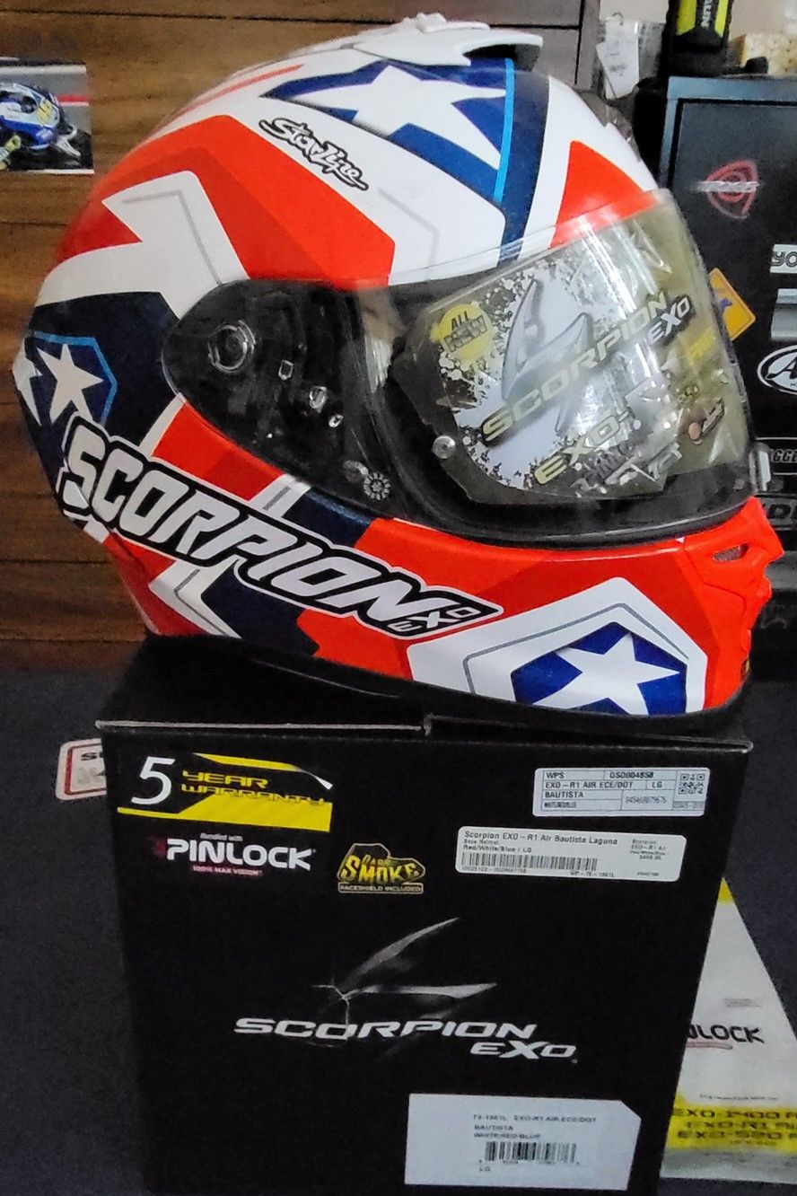 Scorpion EXO R1 Bautista Arai Corsair X Curve Quantum Regent Contour ...