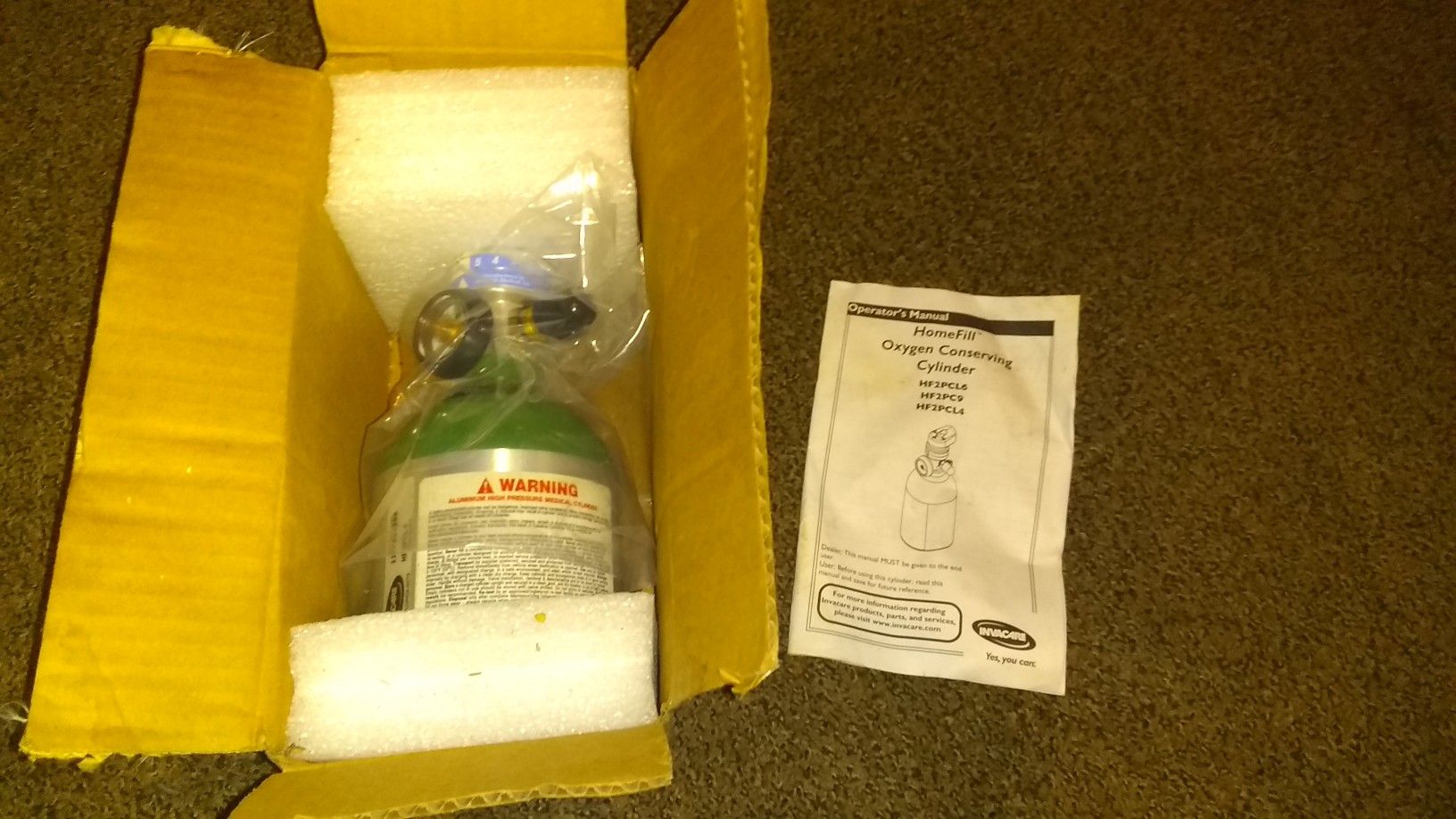 New INVACARE HF2PCL6 Homefill Conserver ML6 Oxygen Cylinder Bottle Tank ...