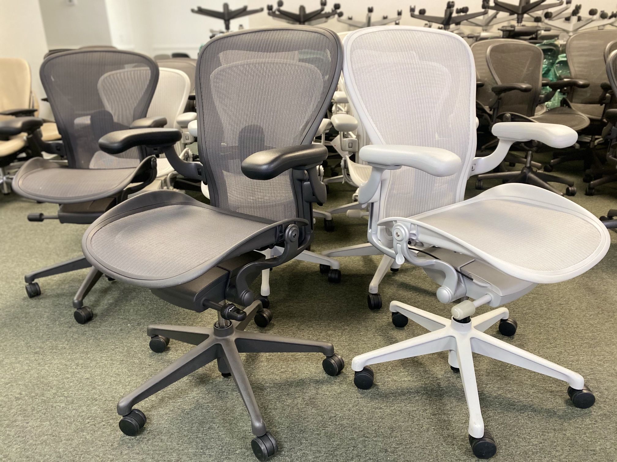 NEW HERMAN MILLER REMASTERED AERON!!! FULLY LOADED!!! MANY AVAILABLE ...