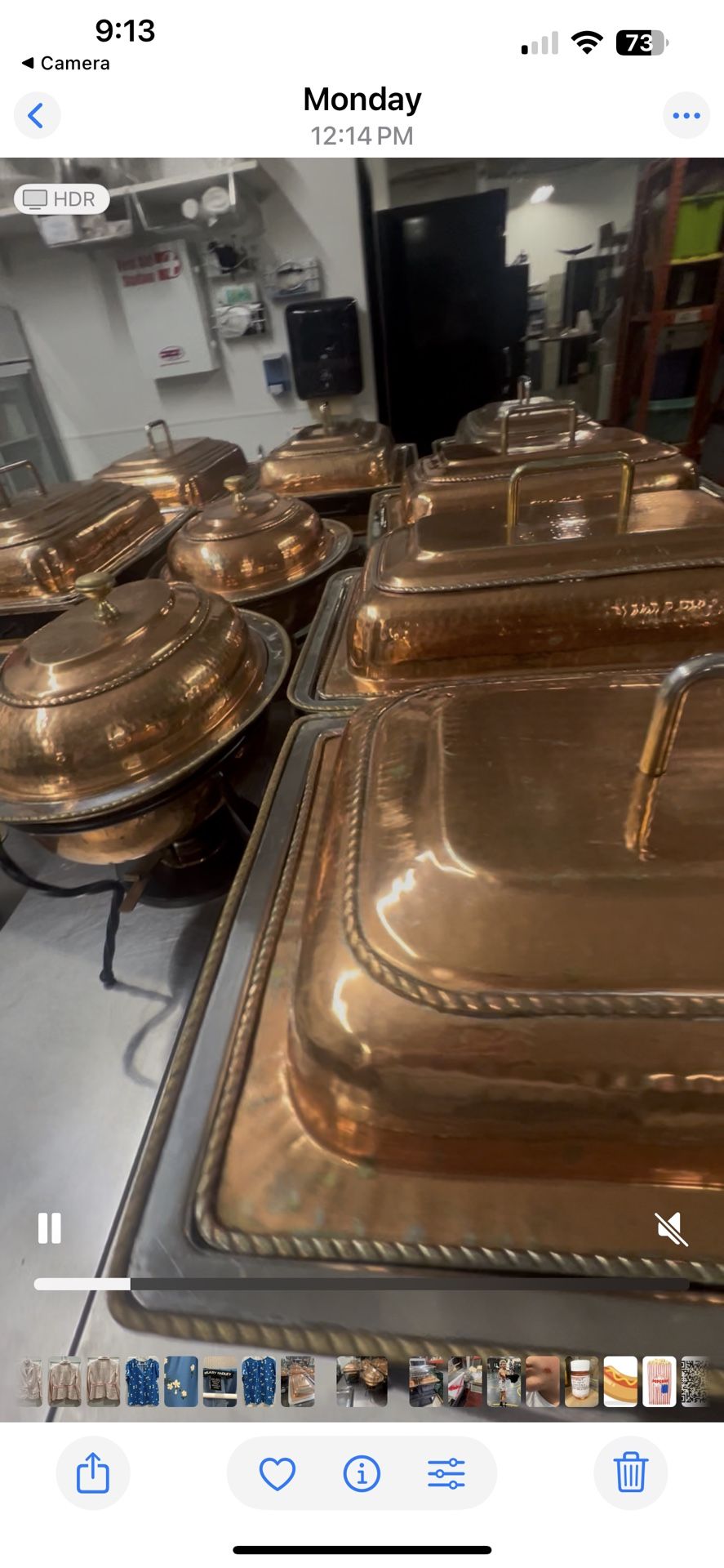 Commercial Grade Copper Chafing Dishes With Wrought Iron Bases And ...