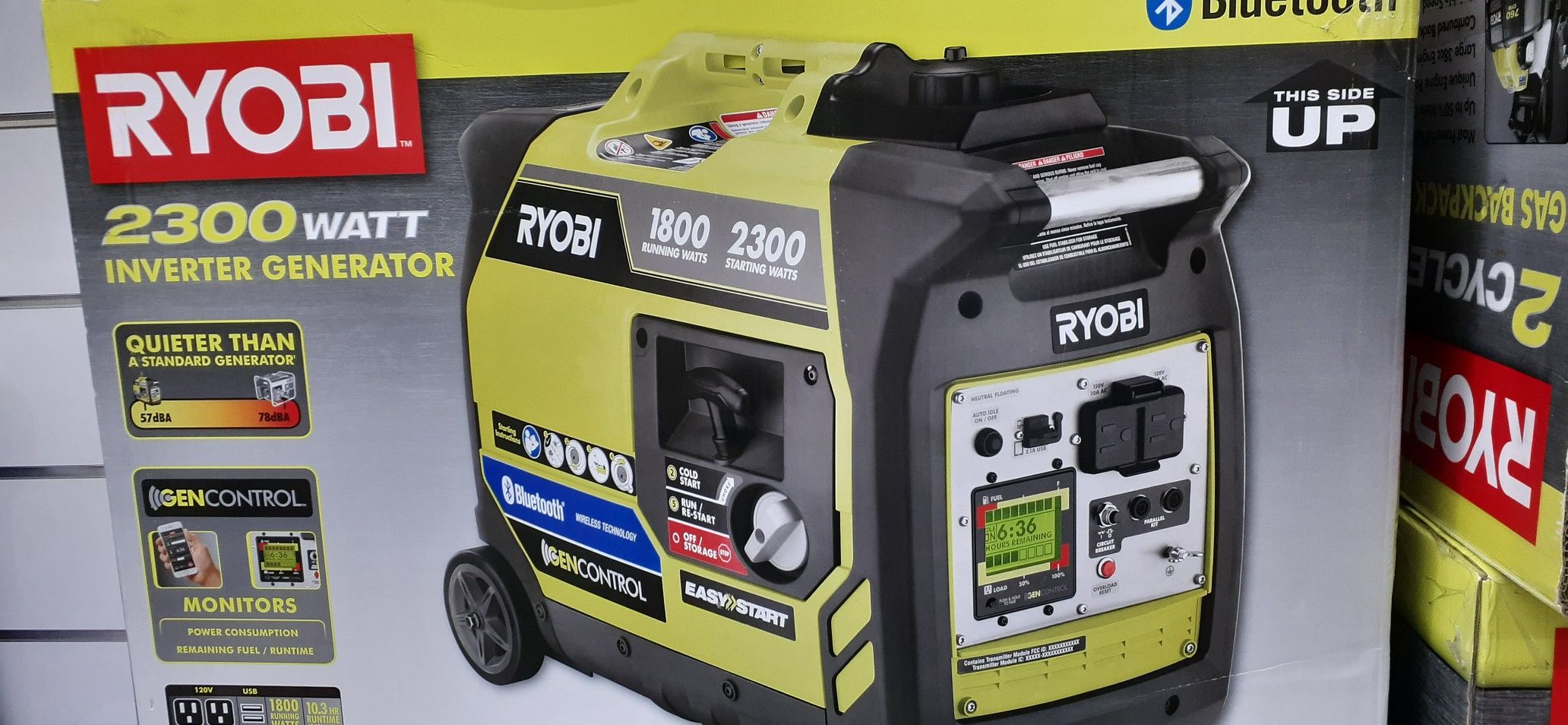 NEW RYOBI 2300 WATT INVERTER GENERATOR QUIET LIGHTWEIGHT BLUETOOTH 120V ...