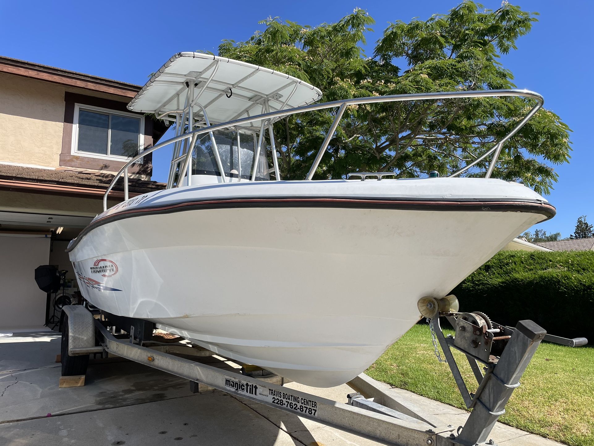 2002 Triumph 21ft Center Console Fishing Boat 140hp 4-stroke for Sale ...