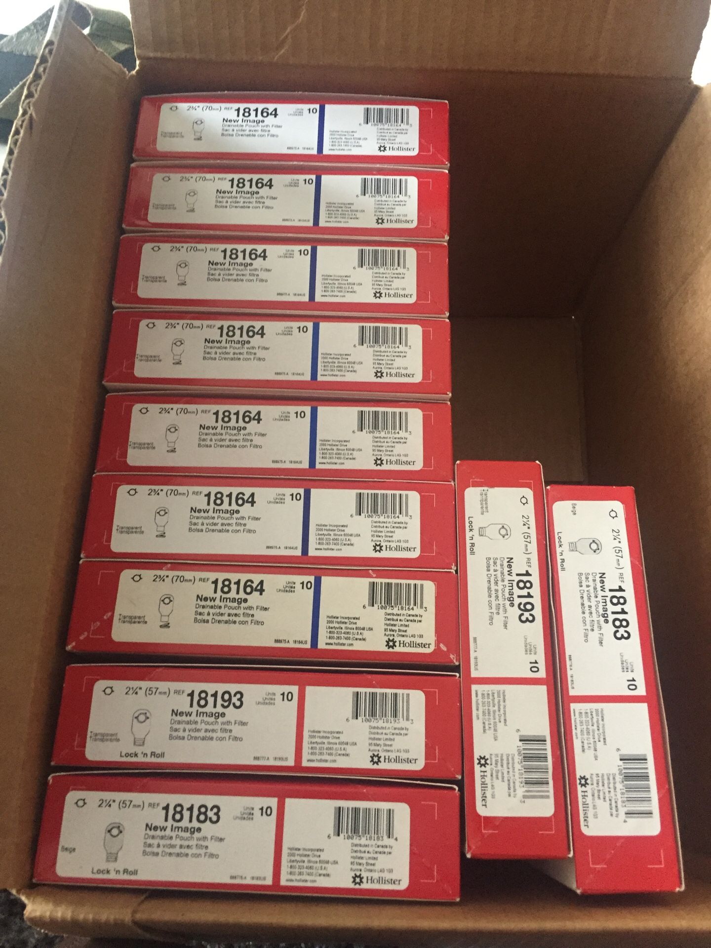 70 pieces Hollister 18164 Colostomy sealed bags + 20 pieces 18183 ...