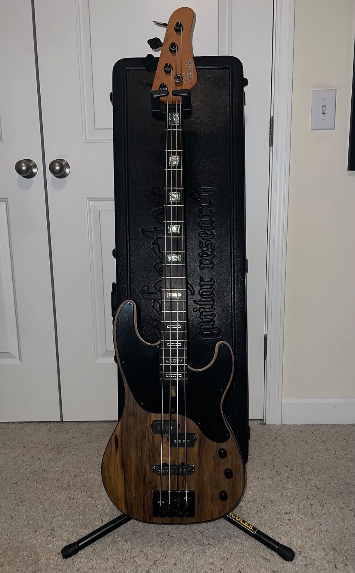 Schecter Model-T 4 Exotic Black Limba Electric Bass Satin Natural (no ...