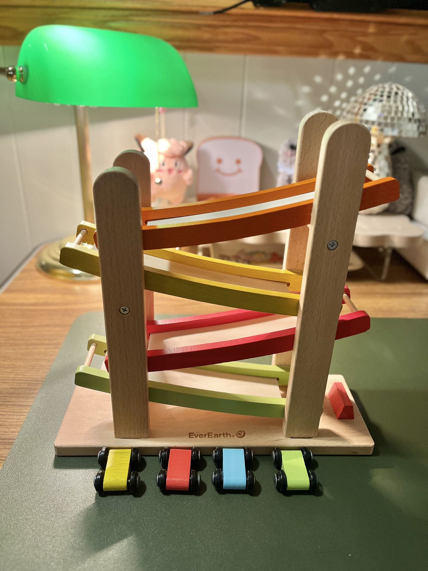 EverEarth Jr. Ramp Racer. Race Track for Toddlers and 4 Wood Cars, Race ...