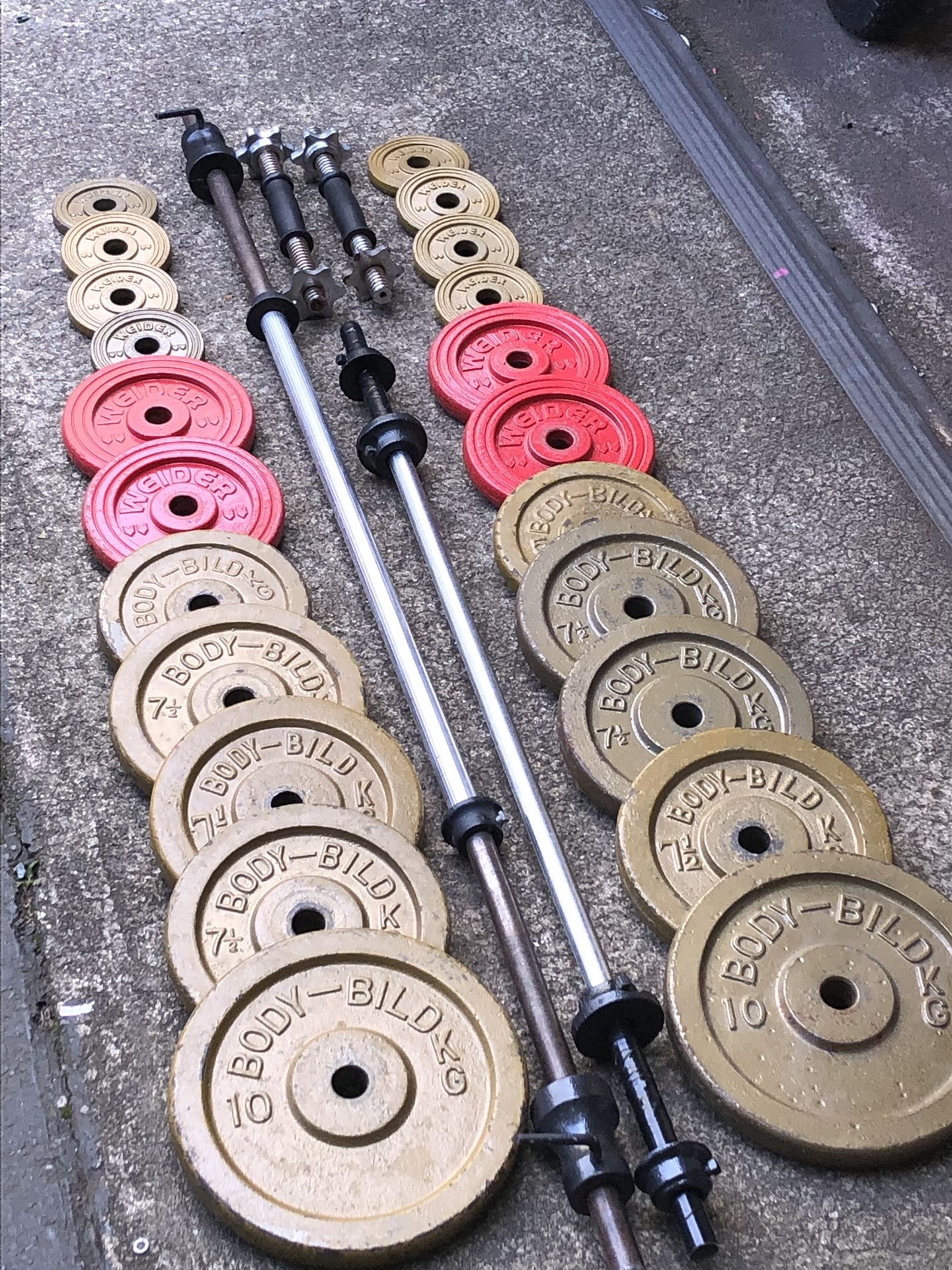 Standard weight set 217.8 pounds of weights for only $140.00 for Sale ...
