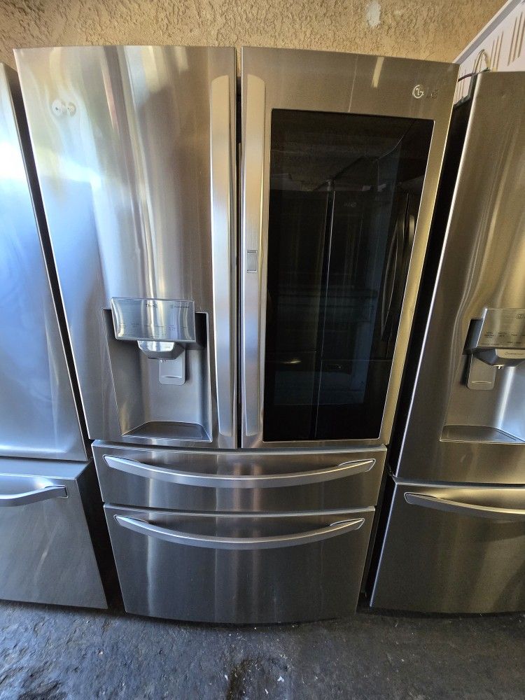 LG THINGQ INSTAVIEW STAINLESS STEEL 4 DOOR SMART REFRIGERATOR WITH Dent ...