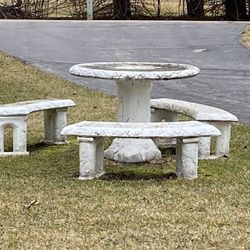 Used concrete table and benches store