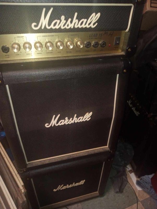 Vintage Black Model 15w Marshall Lead 15 G15MS Mini-Stack Amp Head With ...