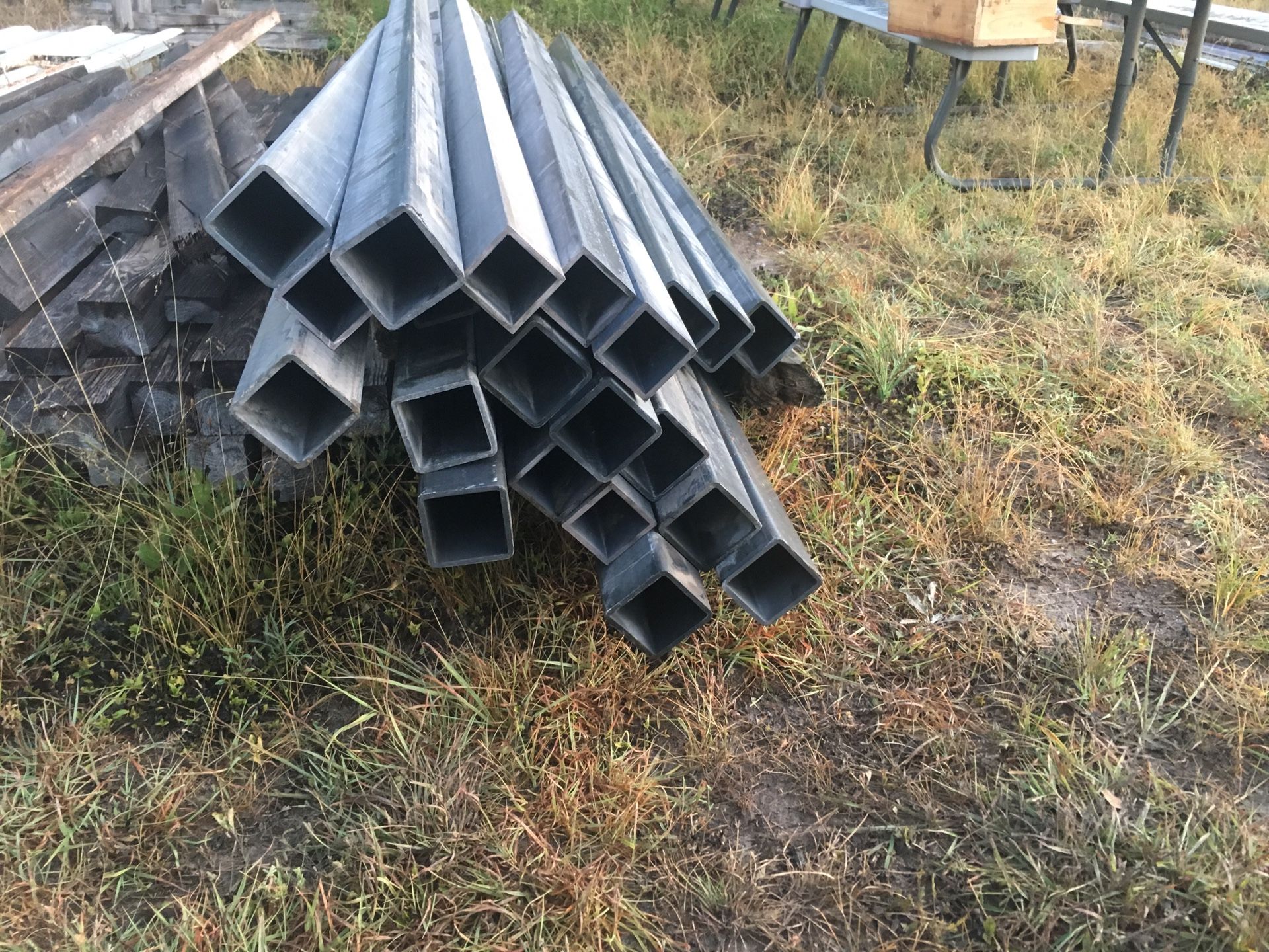 Poles square 4x4 and 3x3 square pole fiberglass/ fiber material 12 foot ...