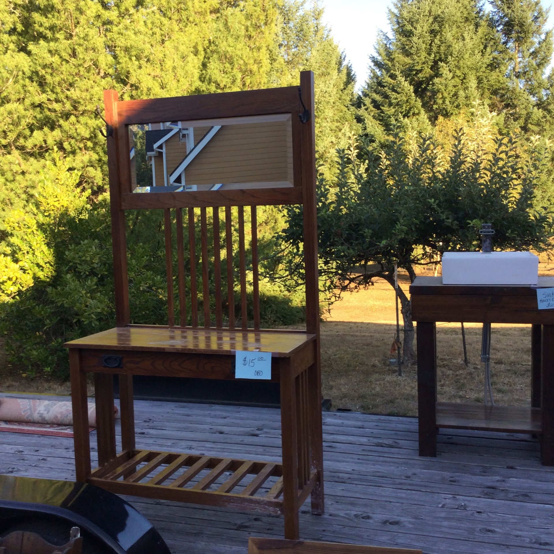 Real Wood Mission Style Hall Tree/entry Table for Sale in Tumwater, WA ...