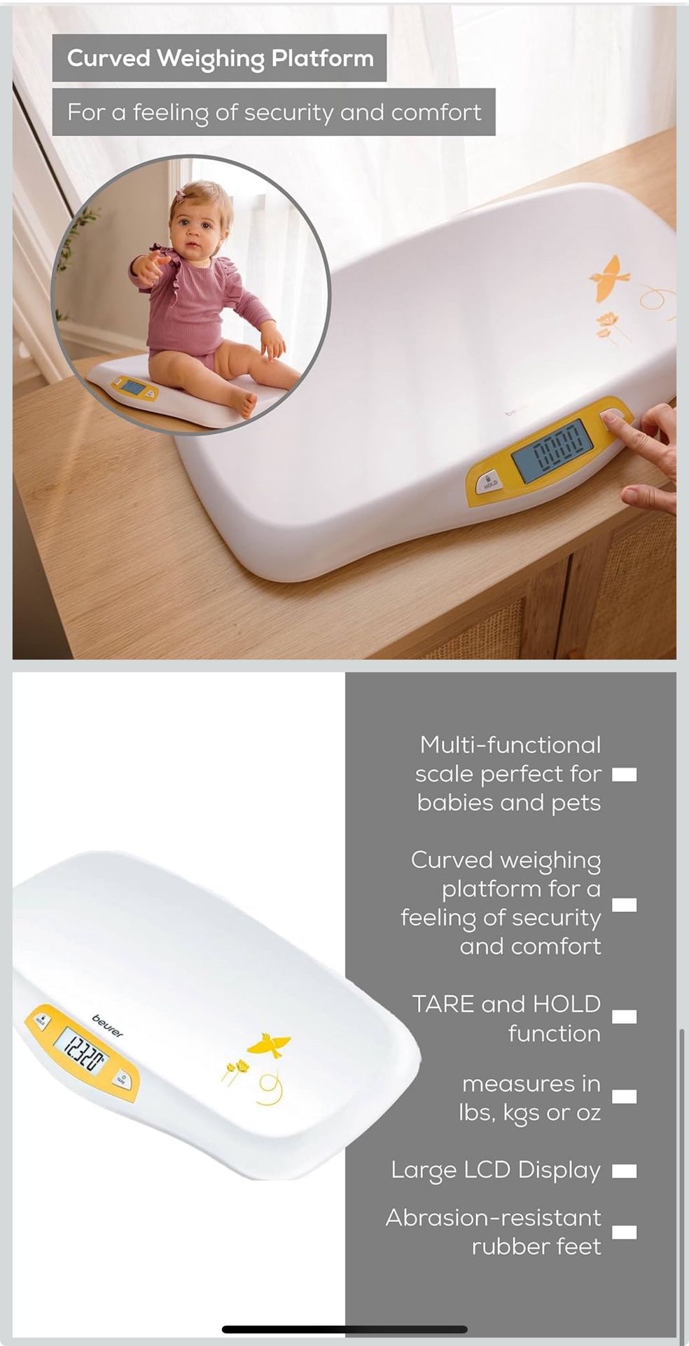 Digital Baby Scale, Infant Scale for Weighing in Lbs, Ounces, or Kilo ...